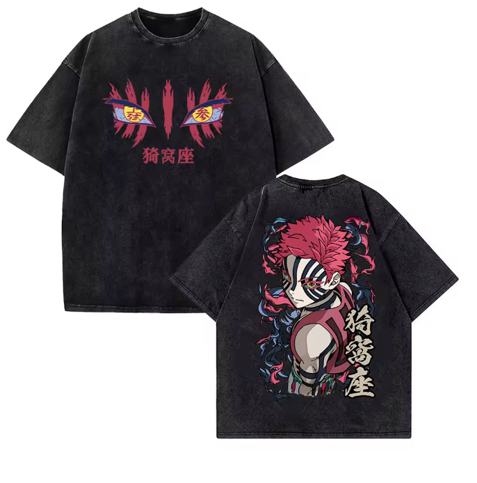 Akaza Vintage Baumwollen T-Shirt – Animeworld